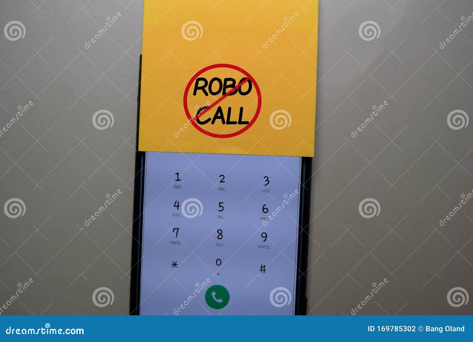 Robocall Write on a Sticky Note Isolated on Office Desk Stock Photo ...