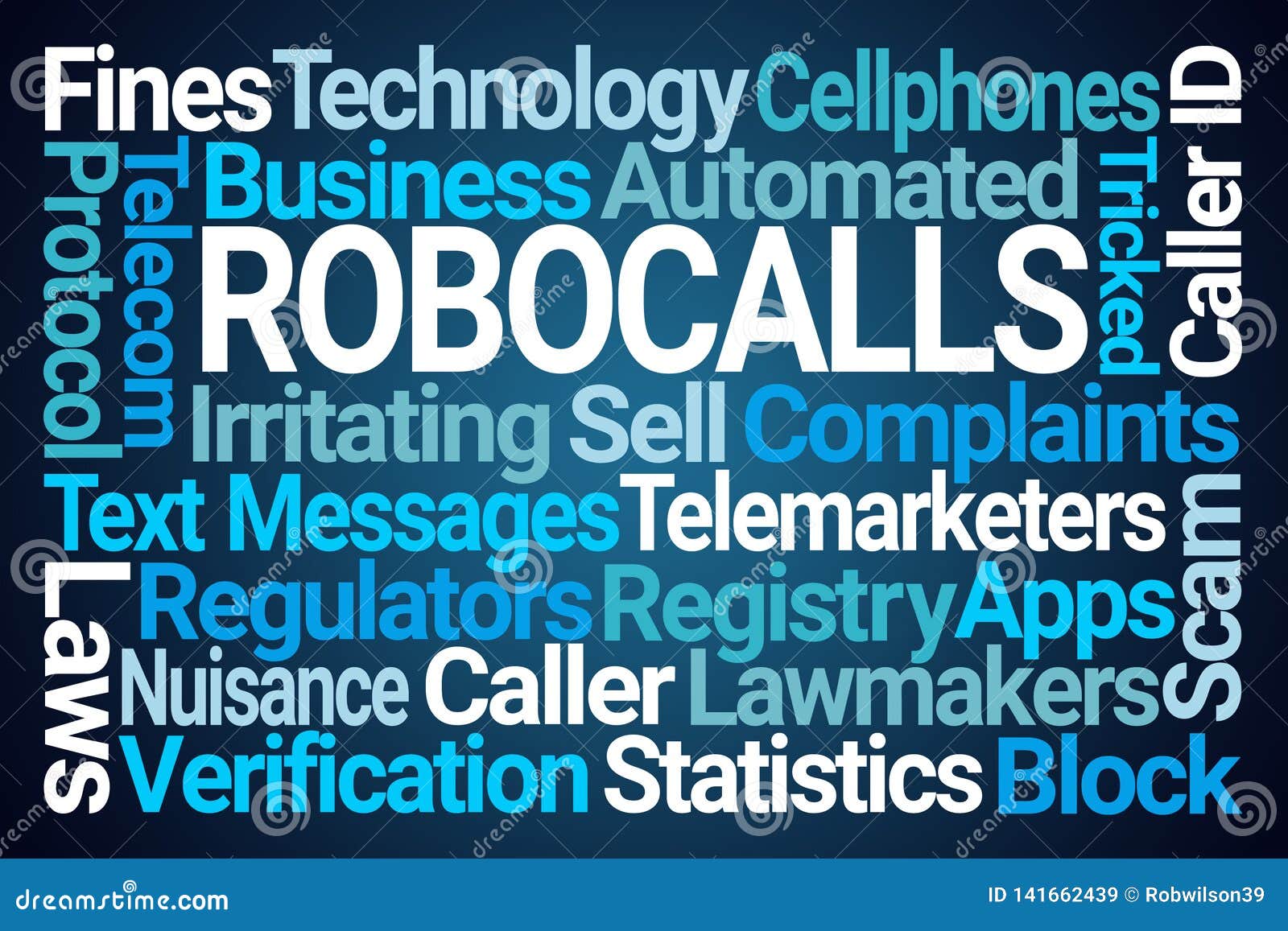 Robocalls Word Cloud stock illustration. Illustration of blue - 141662439