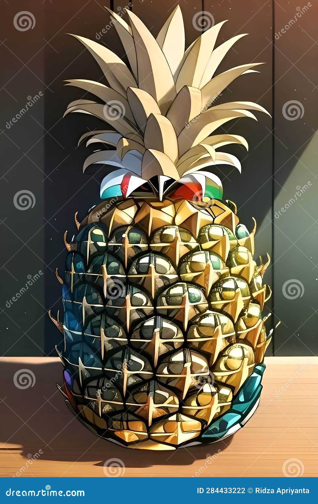 Robotic Pineapple Fiction Ai Model Stock Illustration - Illustration of ...
