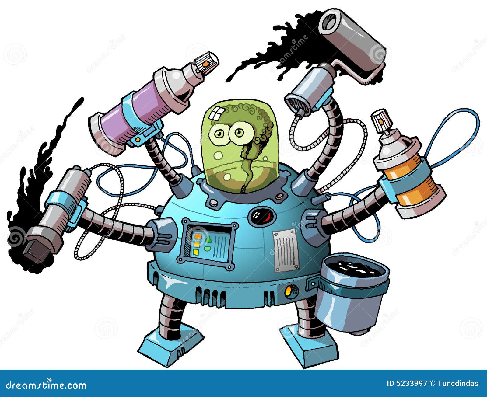 Robot 02 spray warrior stock illustration. Illustration of drip - 5233997