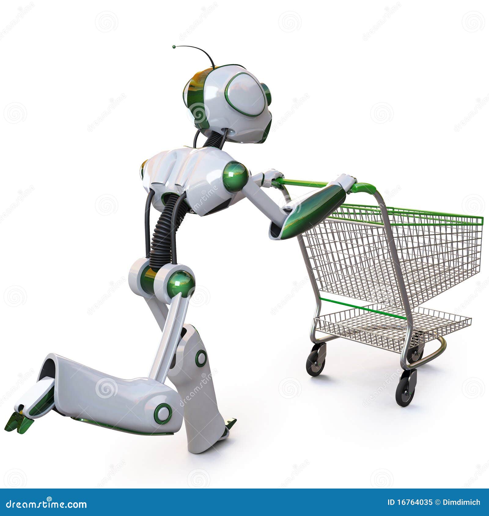 Robot stock illustration. Illustration of person, push - 16764035