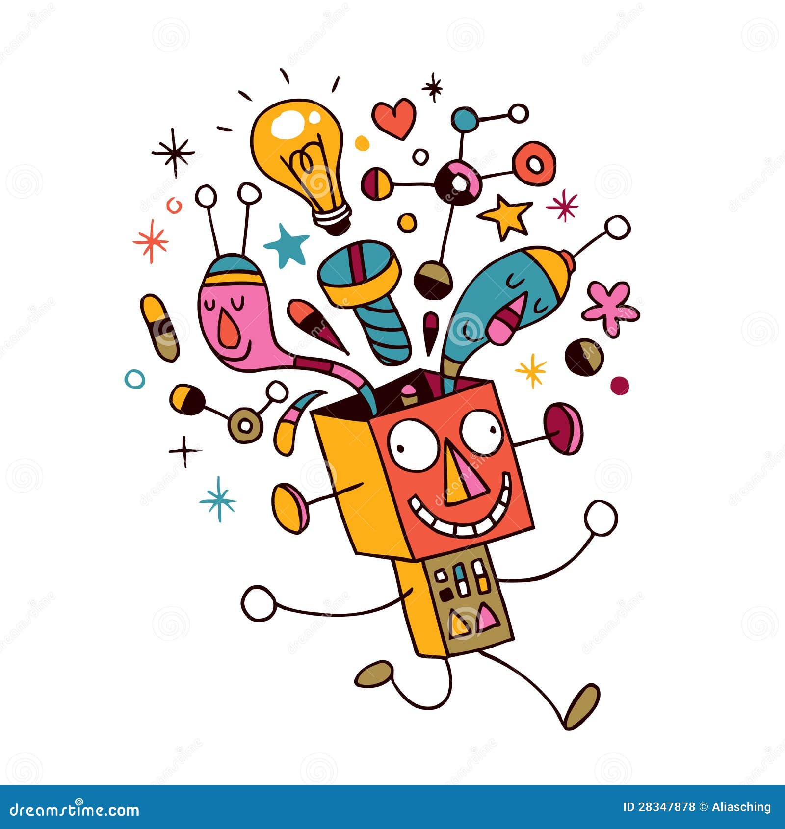 Robot stock vector. Illustration of thinking, star, mascot - 28347878