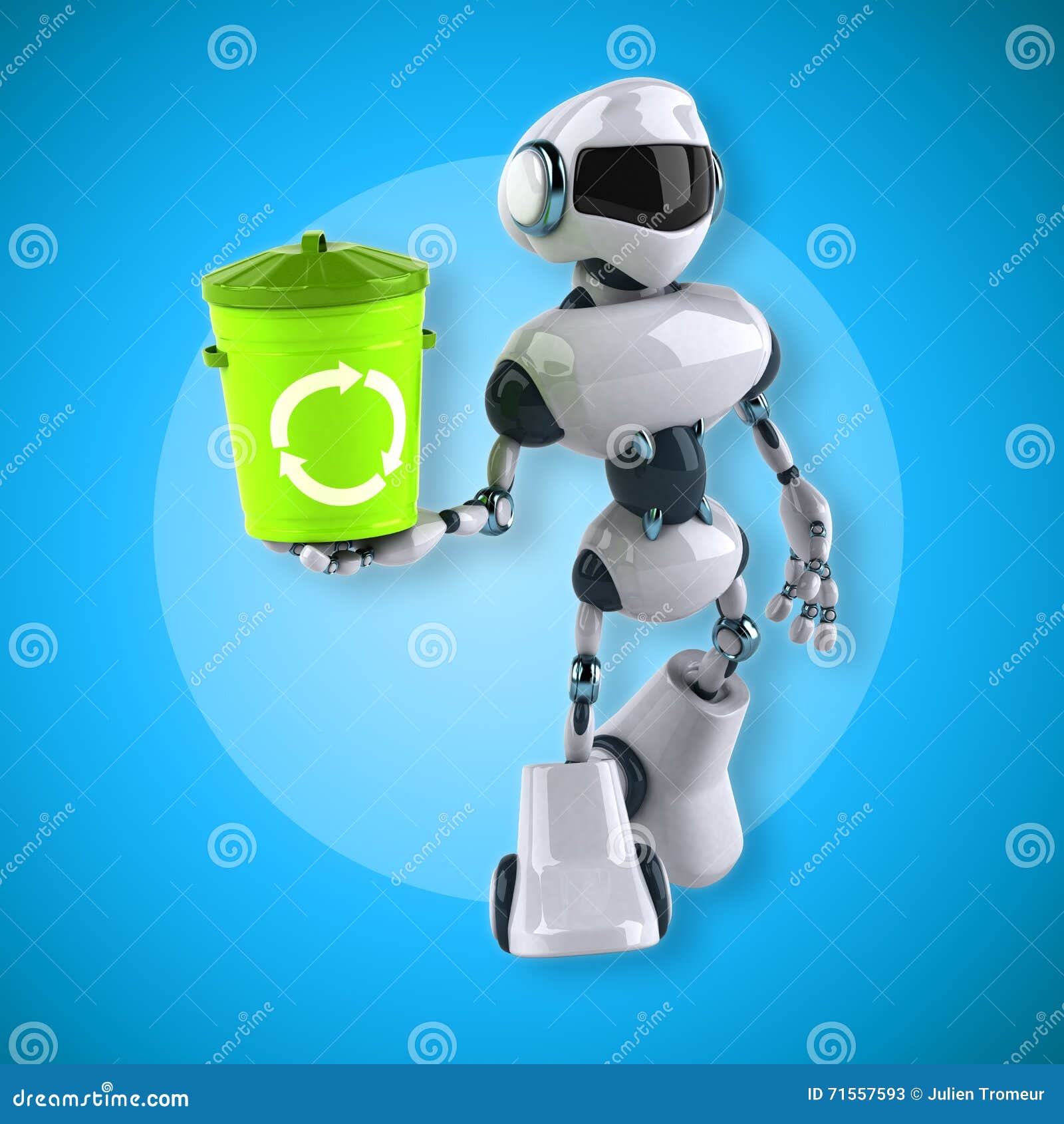 Robot stock illustration. Illustration of recycle, green - 71557593