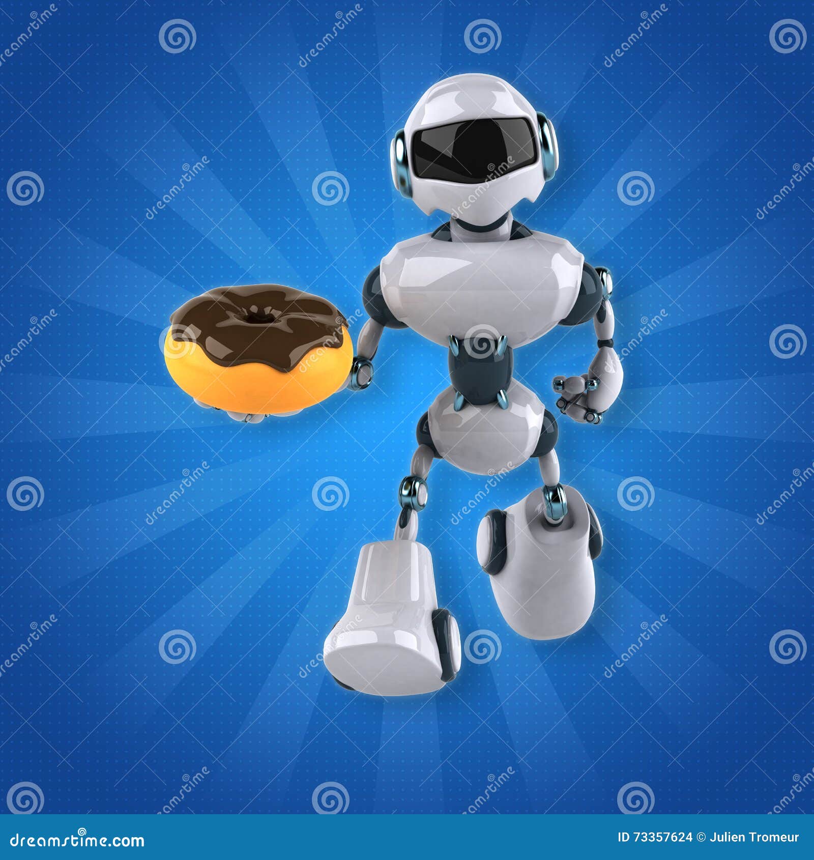 Robot stock illustration. Illustration of donut, diet - 73357624