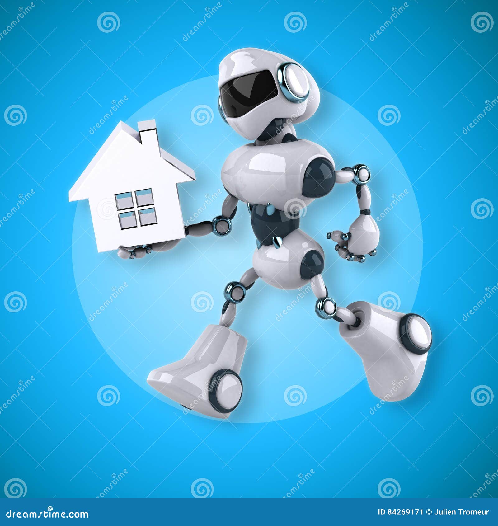 Robot stock illustration. Illustration of house, real - 84269171