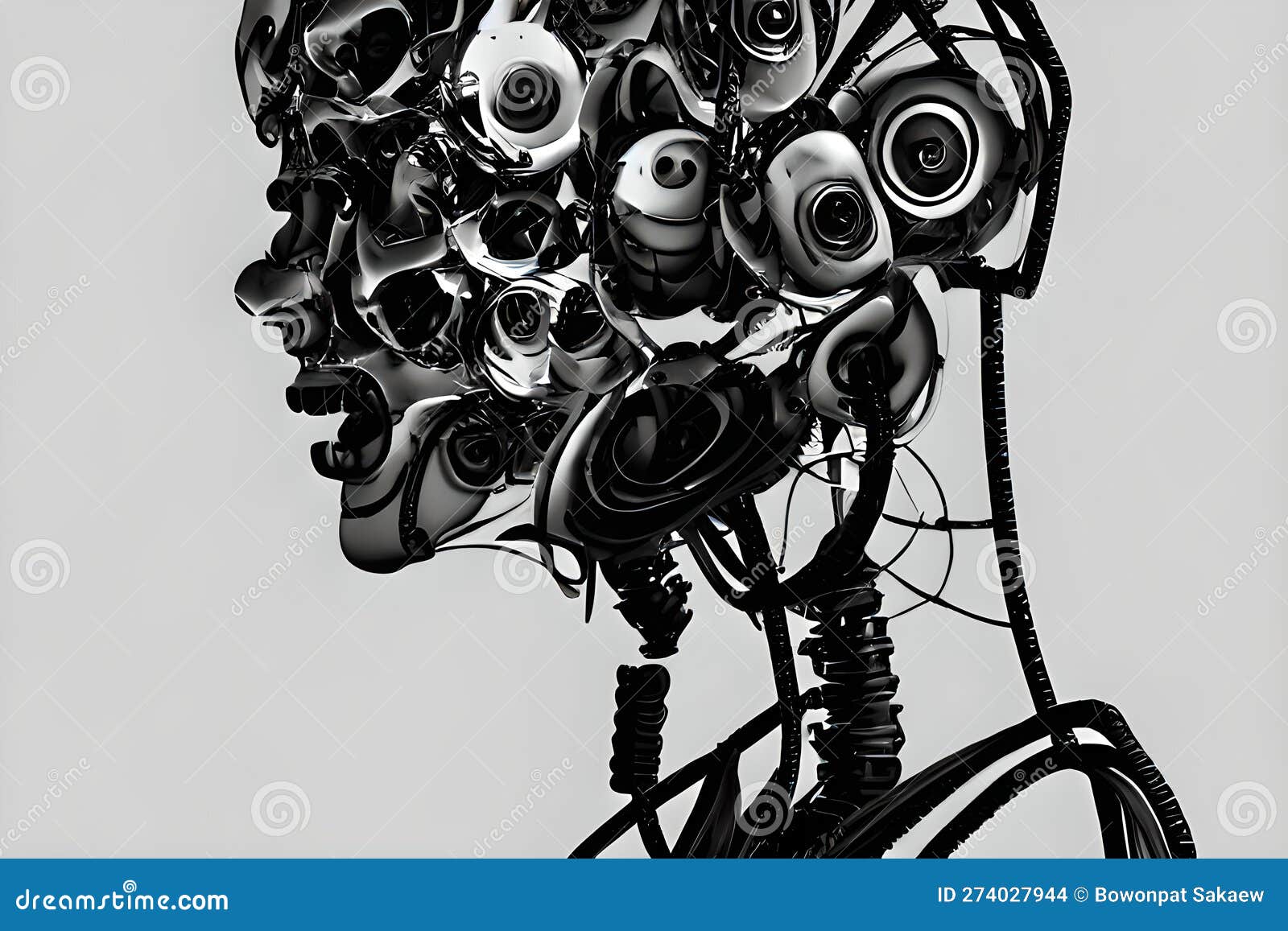 Robot Abstract Art. Generative AI Stock Illustration - Illustration of ...