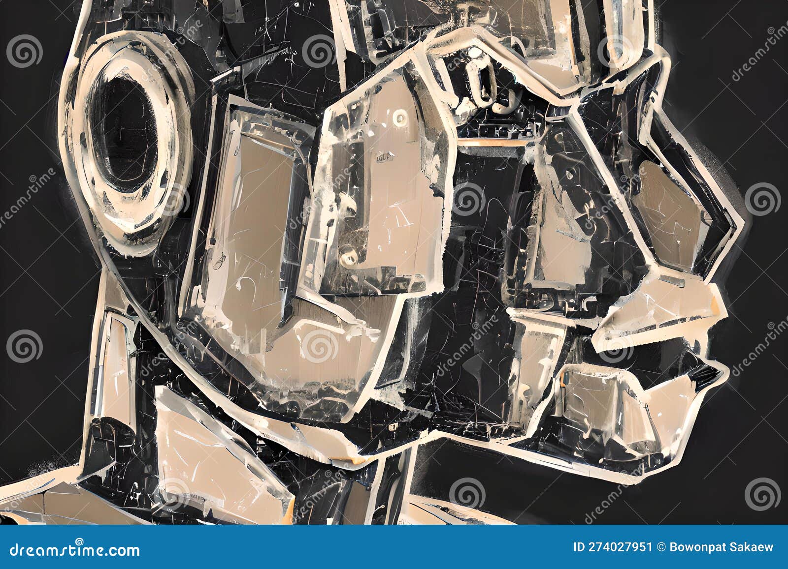 Robot Abstract Art. Generative AI Stock Illustration - Illustration of ...
