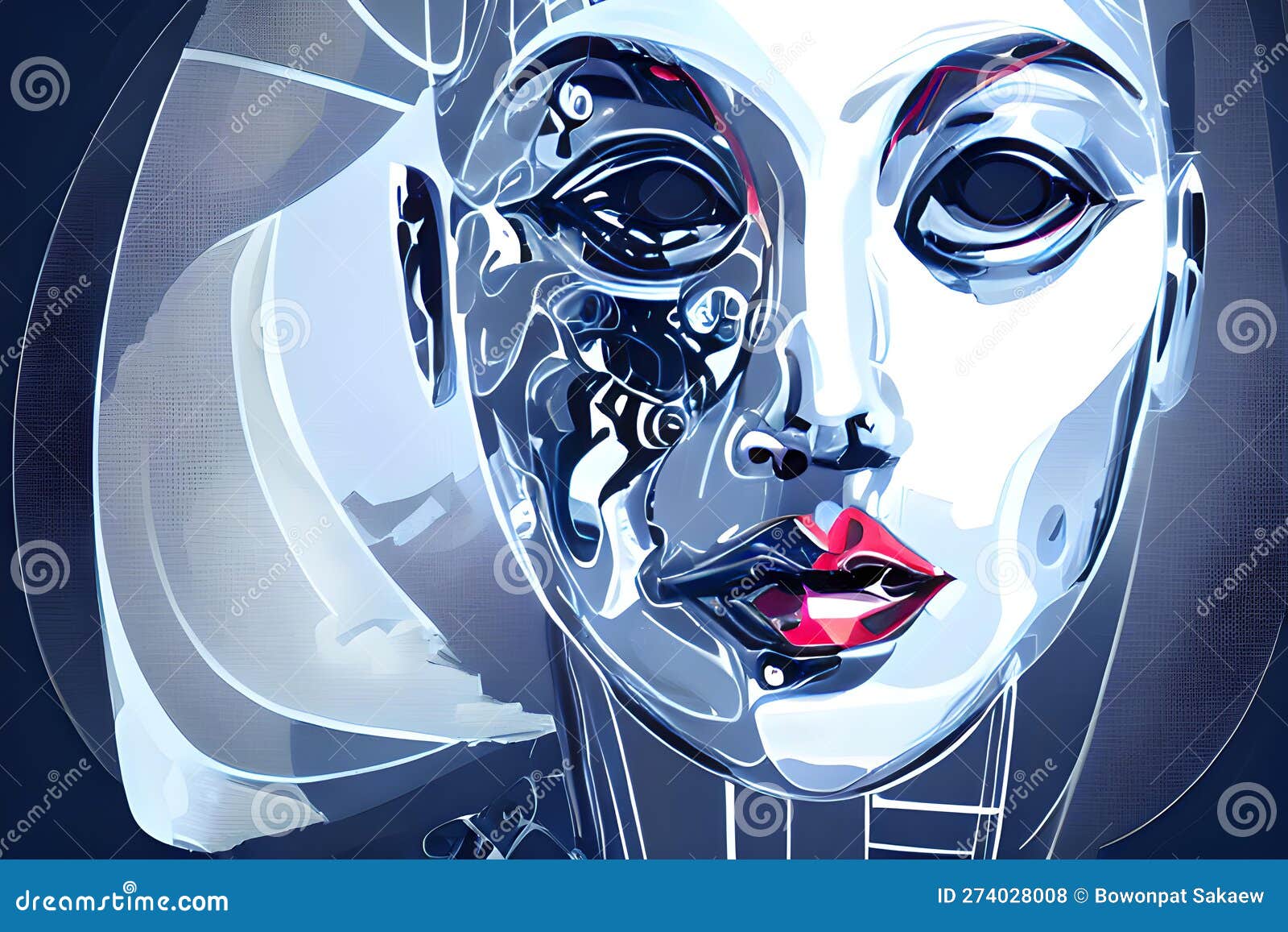 Robot Abstract Art. Generative AI Stock Illustration - Illustration of ...