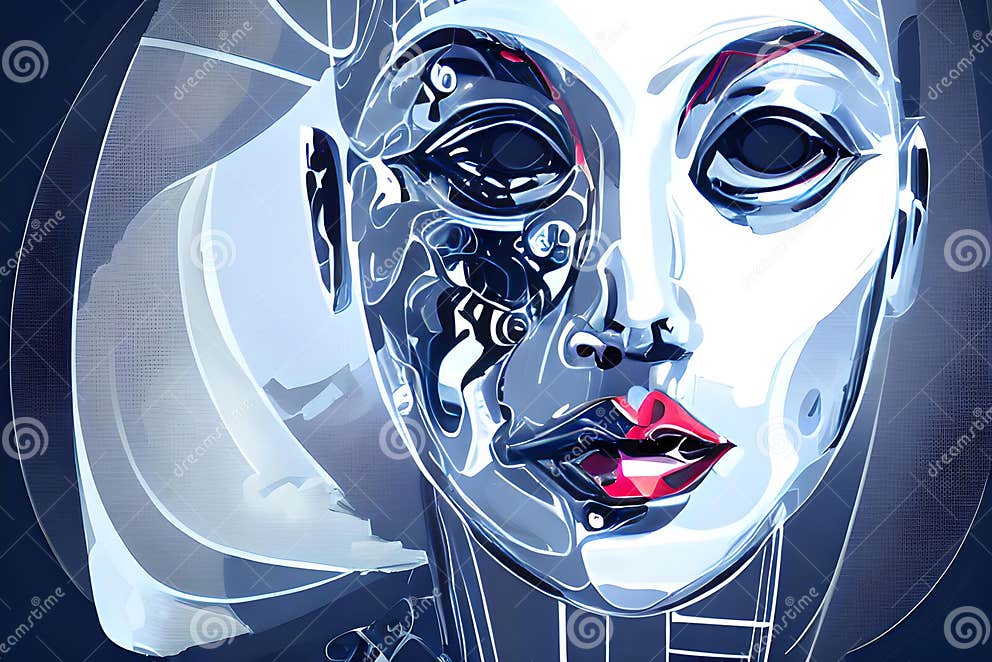 Robot Abstract Art. Generative AI Stock Illustration - Illustration of ...