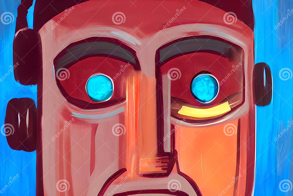 Robot Abstract Art. Generative AI Stock Illustration - Illustration of ...