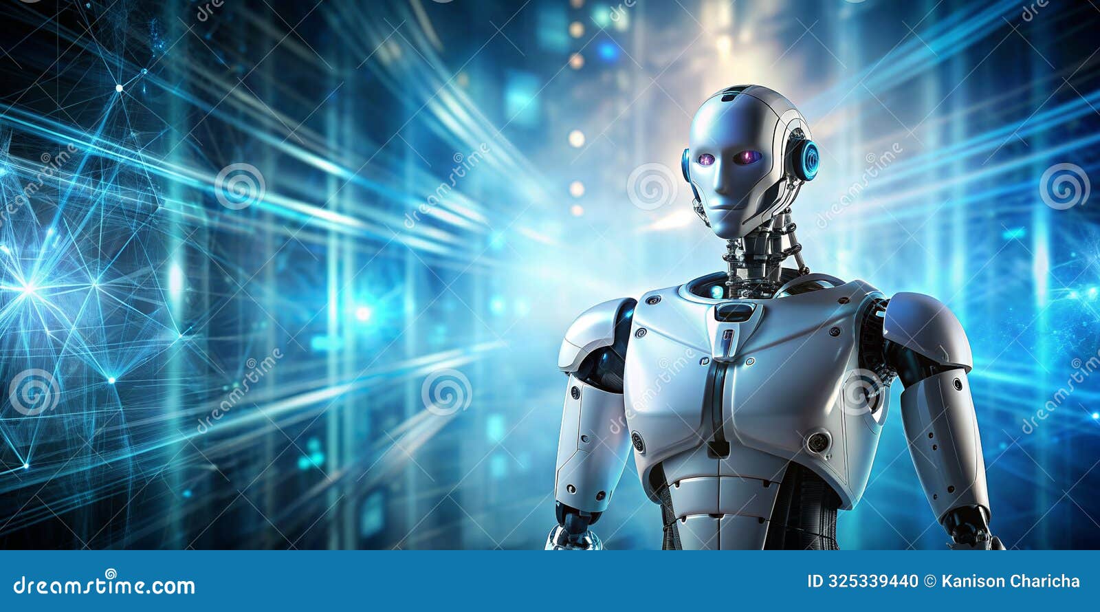 Robot on an Abstract Background AI Generative Stock Illustration ...