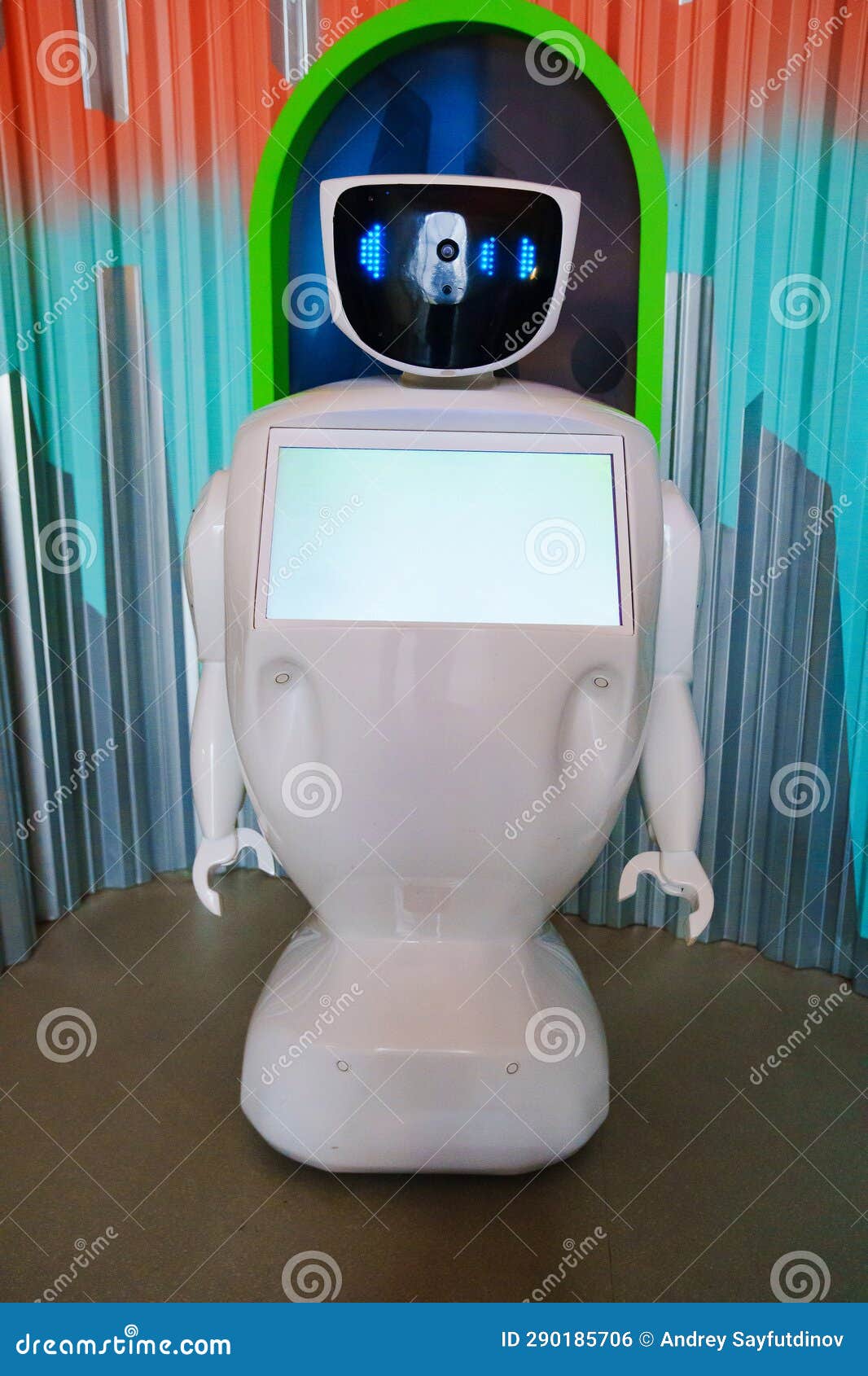 A Robot Administrator with a Screen is an Innovative Device. Stock ...