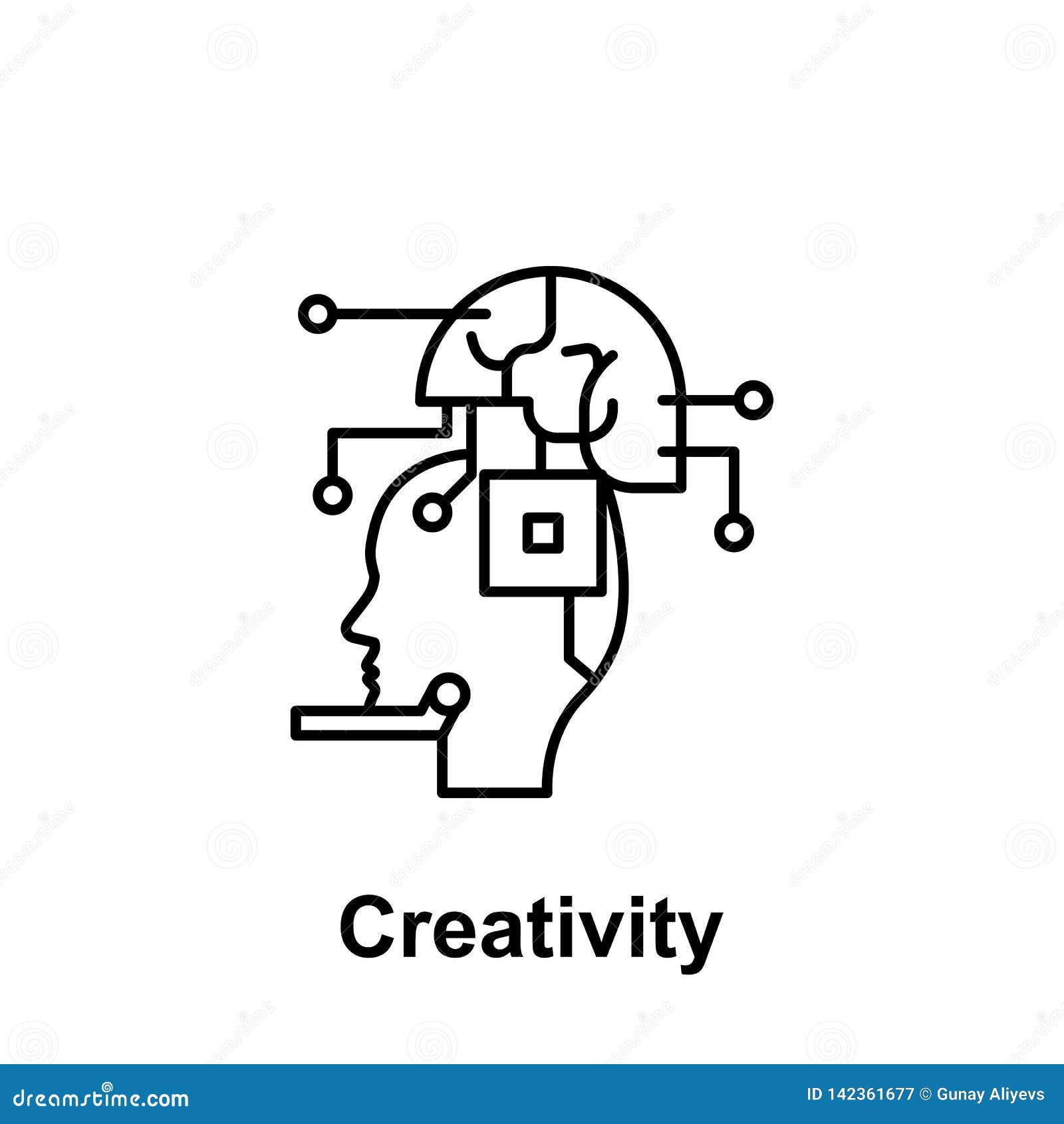 Robot, Ai, Brain Icon. Element of Creative Thinkin Icon Witn Name Stock ...