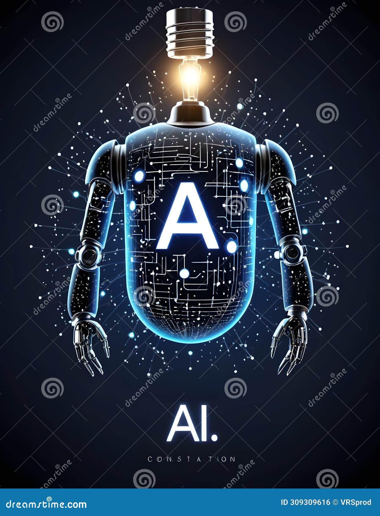AI Constellation Robot Design Stock Photo - Image of tech, cyber: 309309616
