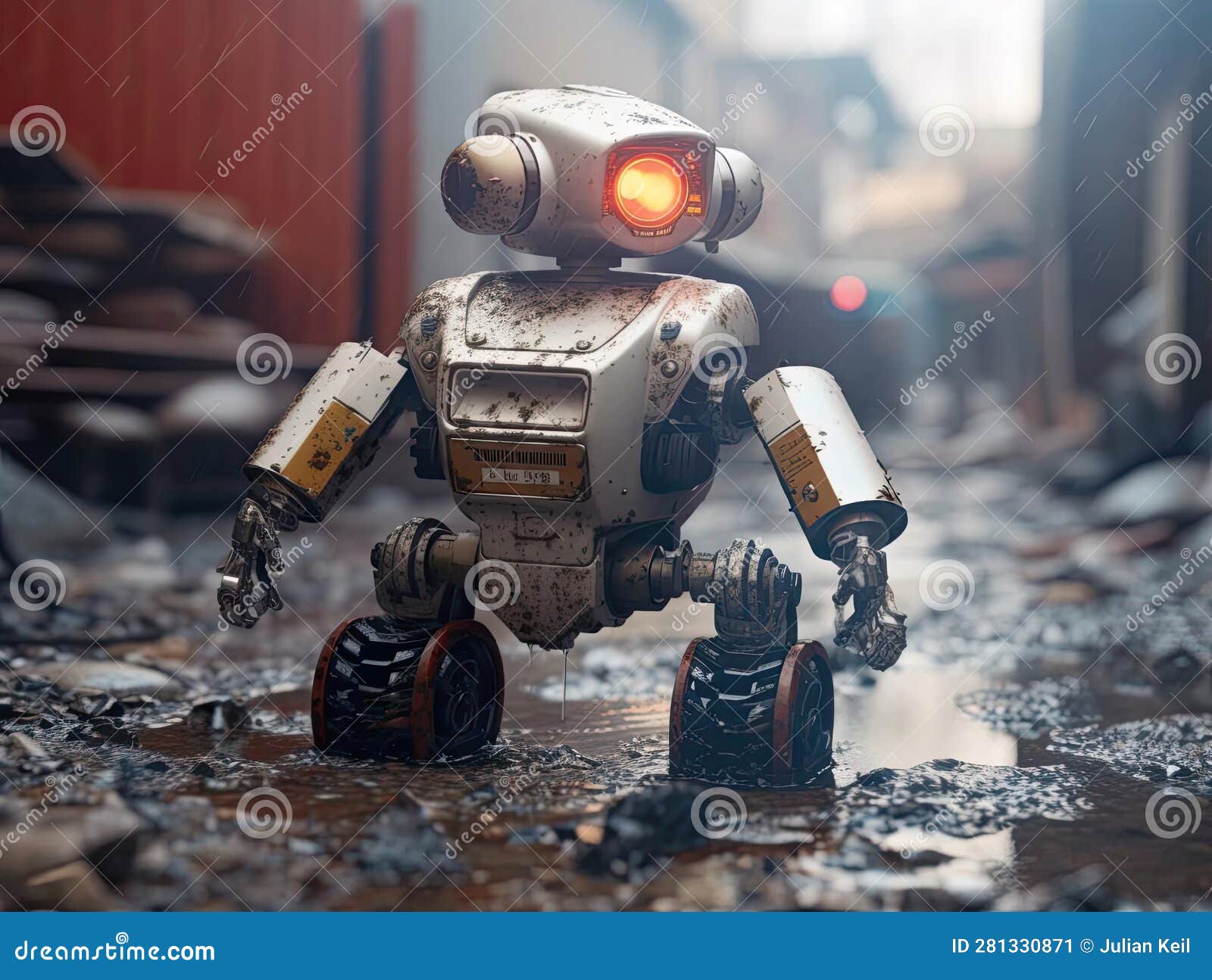 Robot Aiding Disaster Relief with AI Stock Illustration - Illustration ...