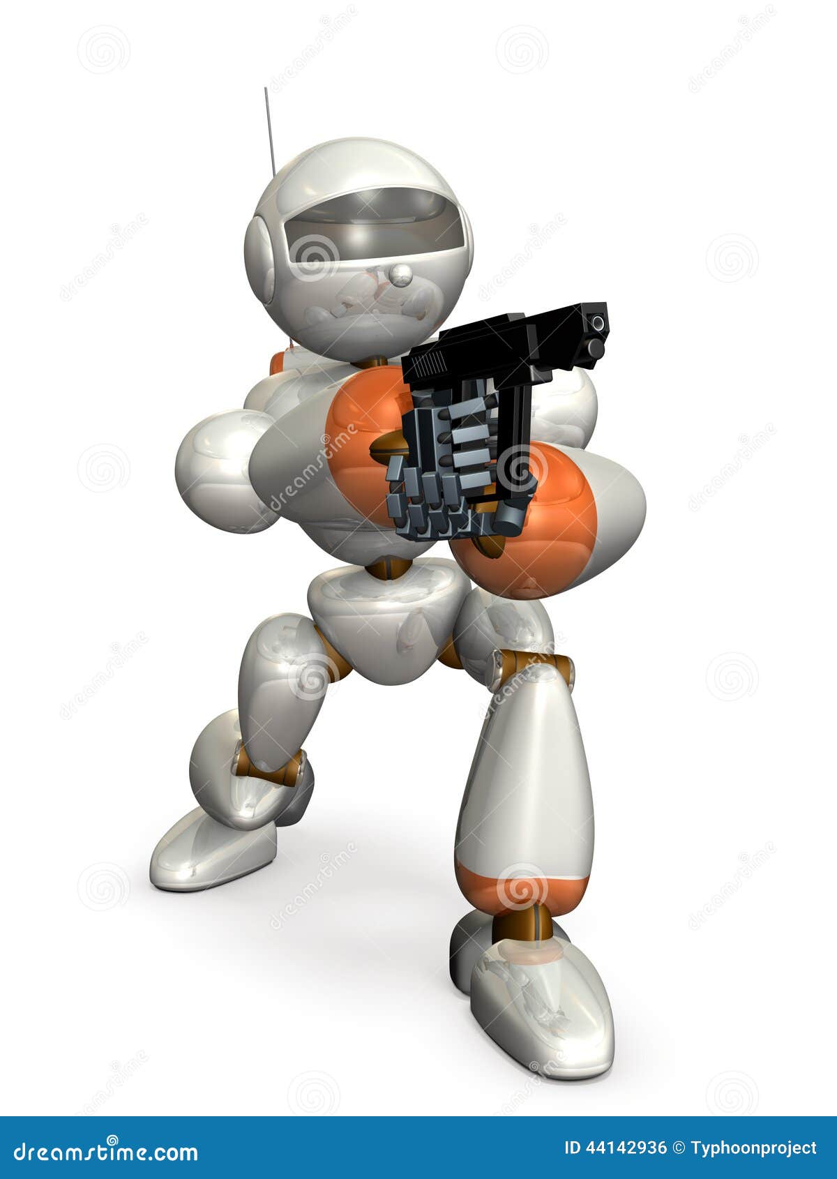 Robot aim stock illustration. Illustration of white, fire - 44142936