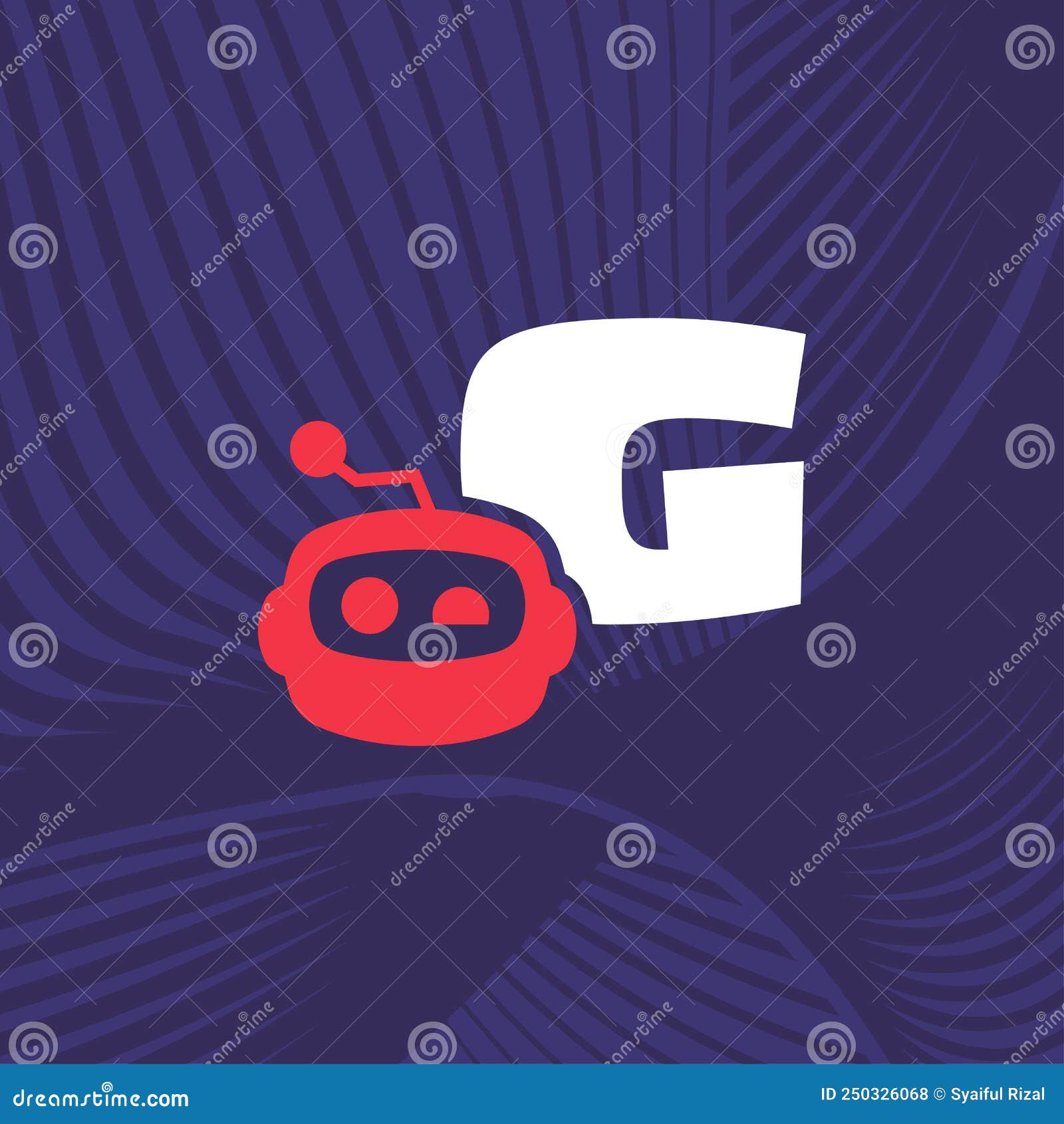 Robot Logo with Alphabet G with Background Stock Illustration ...