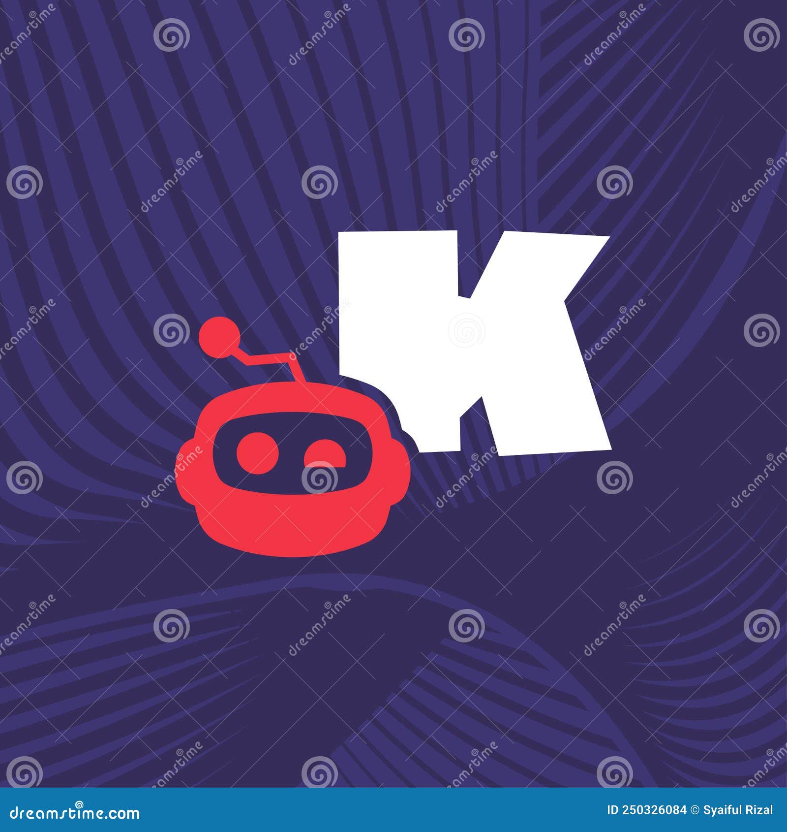 Robot Logo with Alphabet K with Background Stock Illustration ...