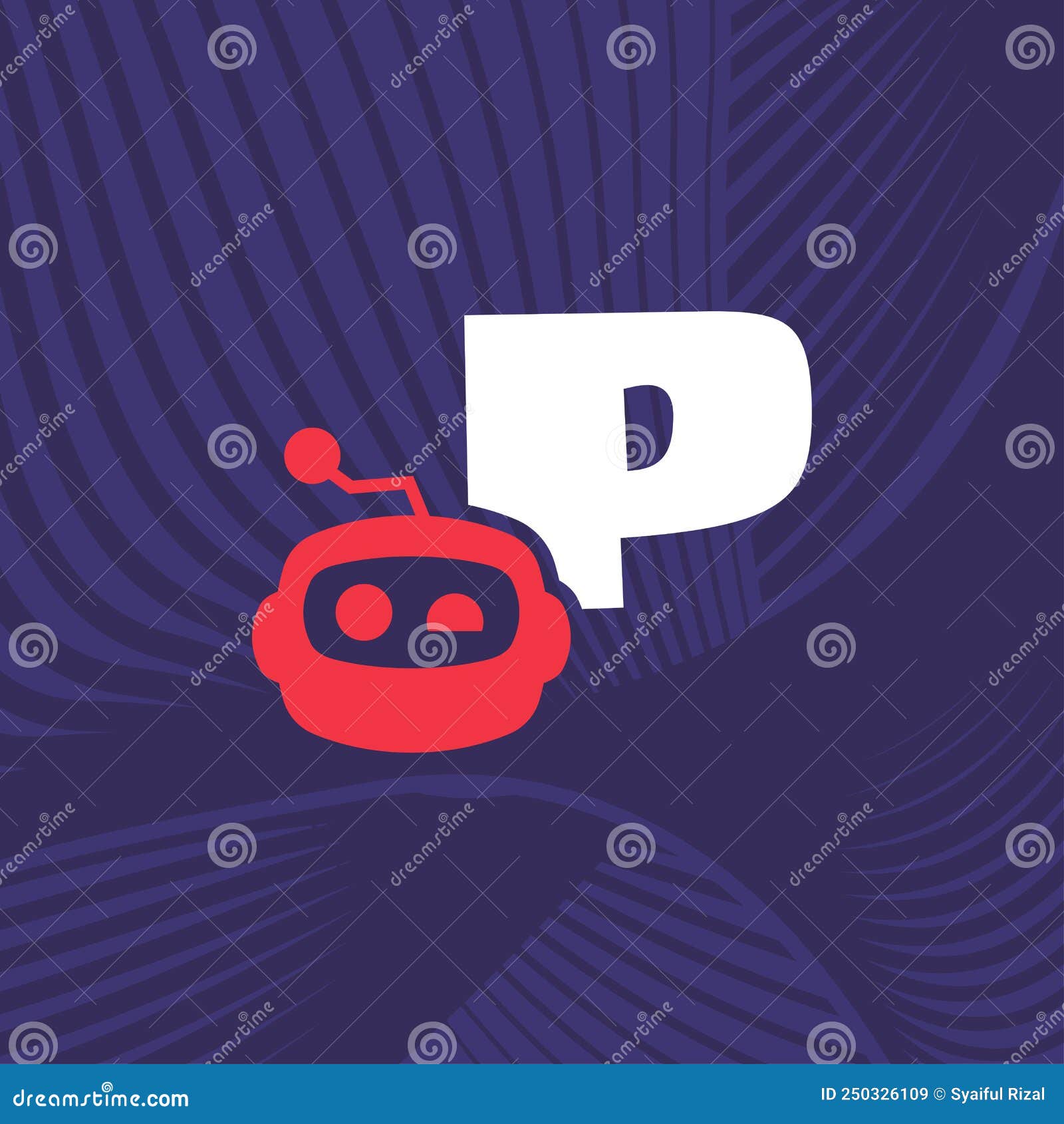 Robot Logo with Alphabet P with Background Stock Vector - Illustration ...