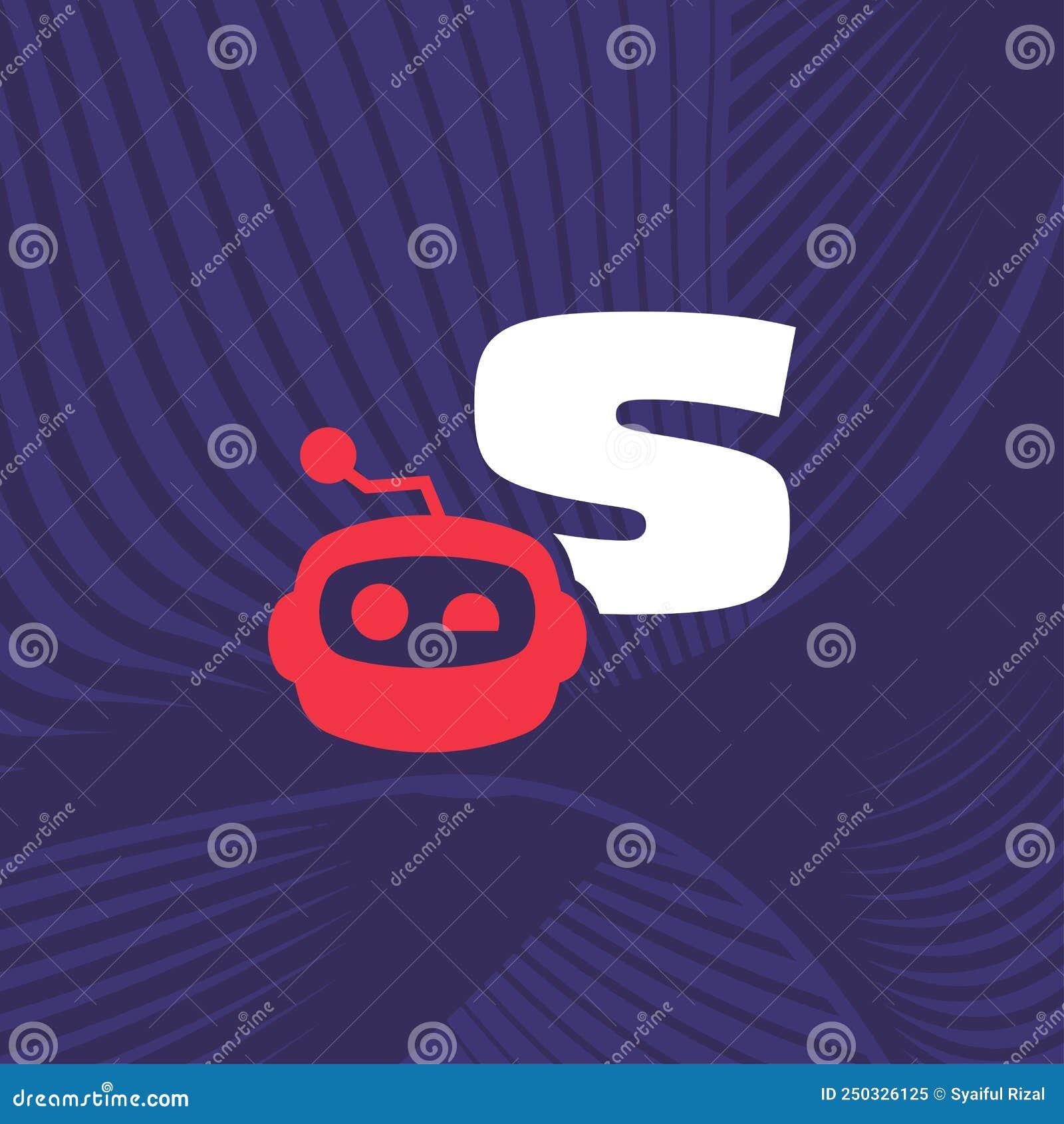 Robot Logo with Alphabet S with Background Stock Illustration ...
