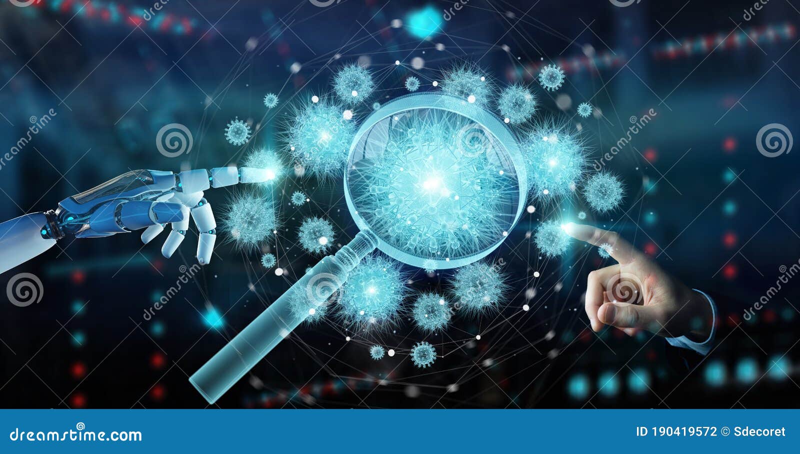 Robot Analyzing Holographic Cell Projection through Magnifying Glass 3D ...