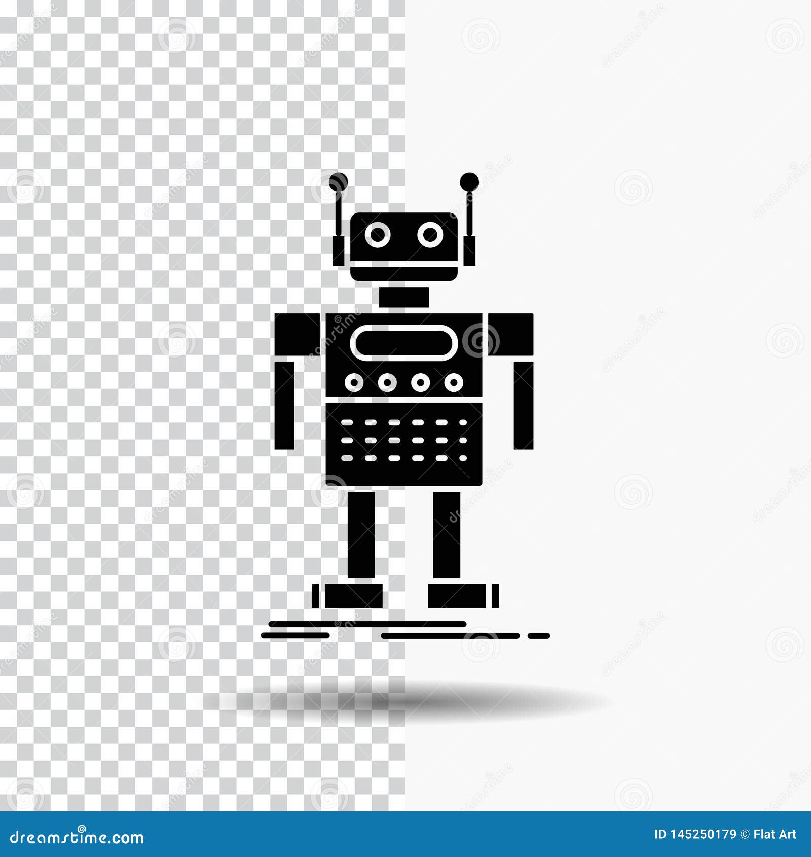 Robot, Android, Artificial, Bot, Technology Glyph Icon on Transparent ...
