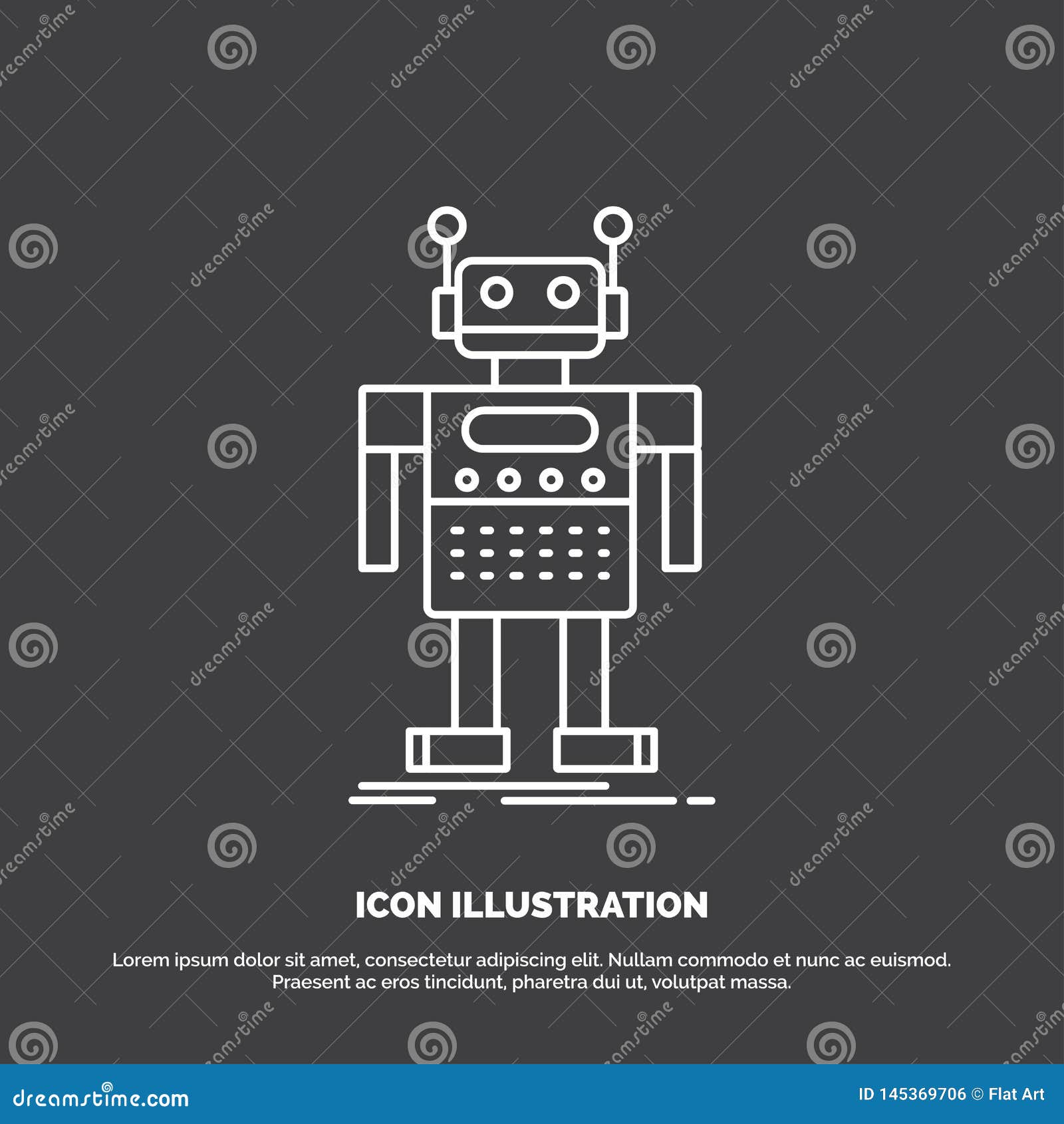 Robot Android Artificial Bot Technology Icon Line Vector Symbol For Ui And Ux Website Or