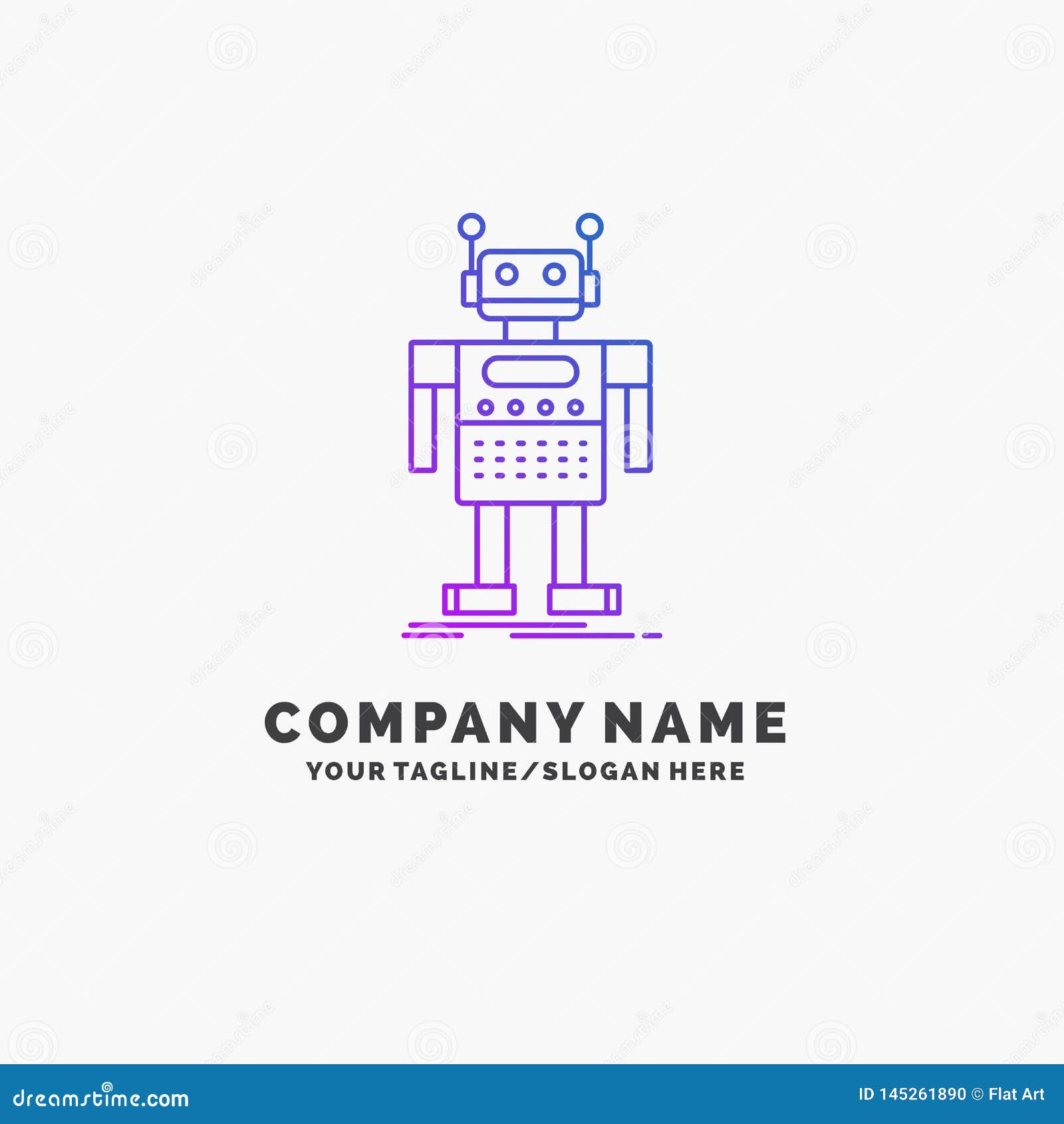 Robot, Android, Artificial, Bot, Technology Purple Business Logo ...