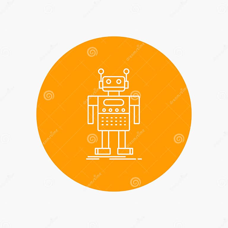 Robot, Android, Artificial, Bot, Technology White Line Icon in Circle ...