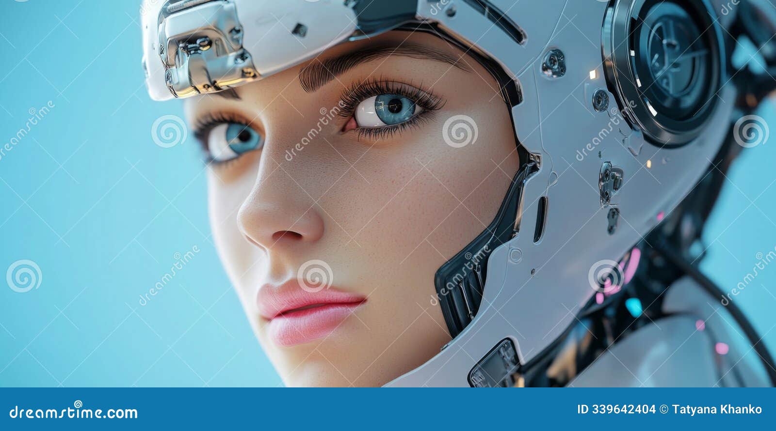 Robot Android Man Face, Concept of Artificial Intelligence Technology ...
