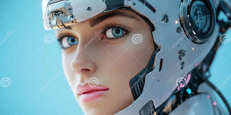 Robot Android Man Face, Concept of Artificial Intelligence Technology ...