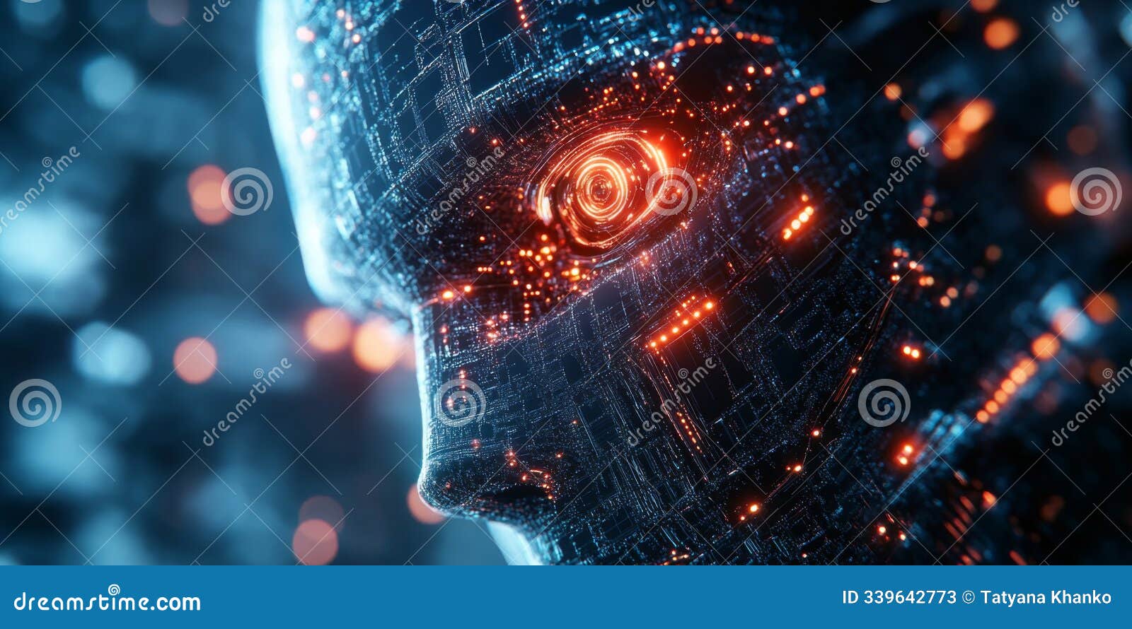 Robot Android Man Face, Concept of Artificial Intelligence Technology ...