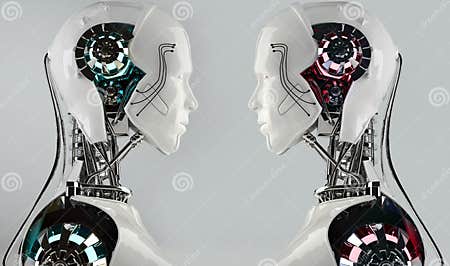Robot Android Men Competition Stock Illustration - Illustration of ...