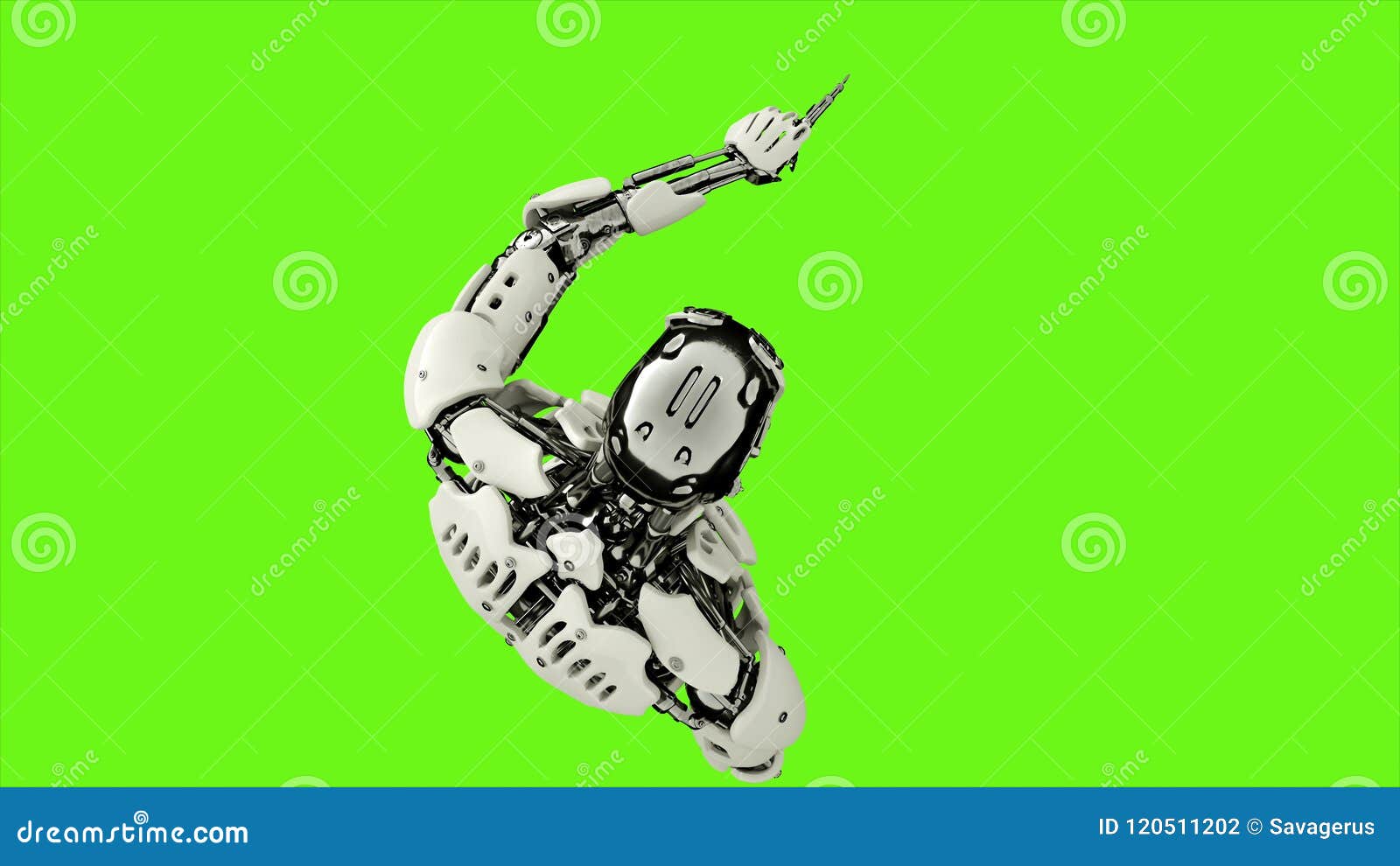 Robot Android Presses the Keys. Realistic Looped Motion on Green Screen ...