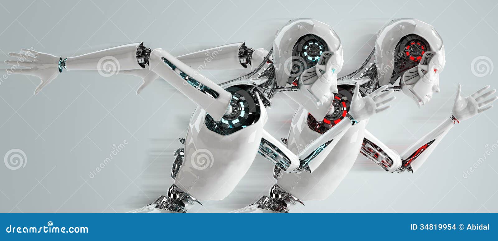 Robot android running stock illustration. Illustration of mechanical ...