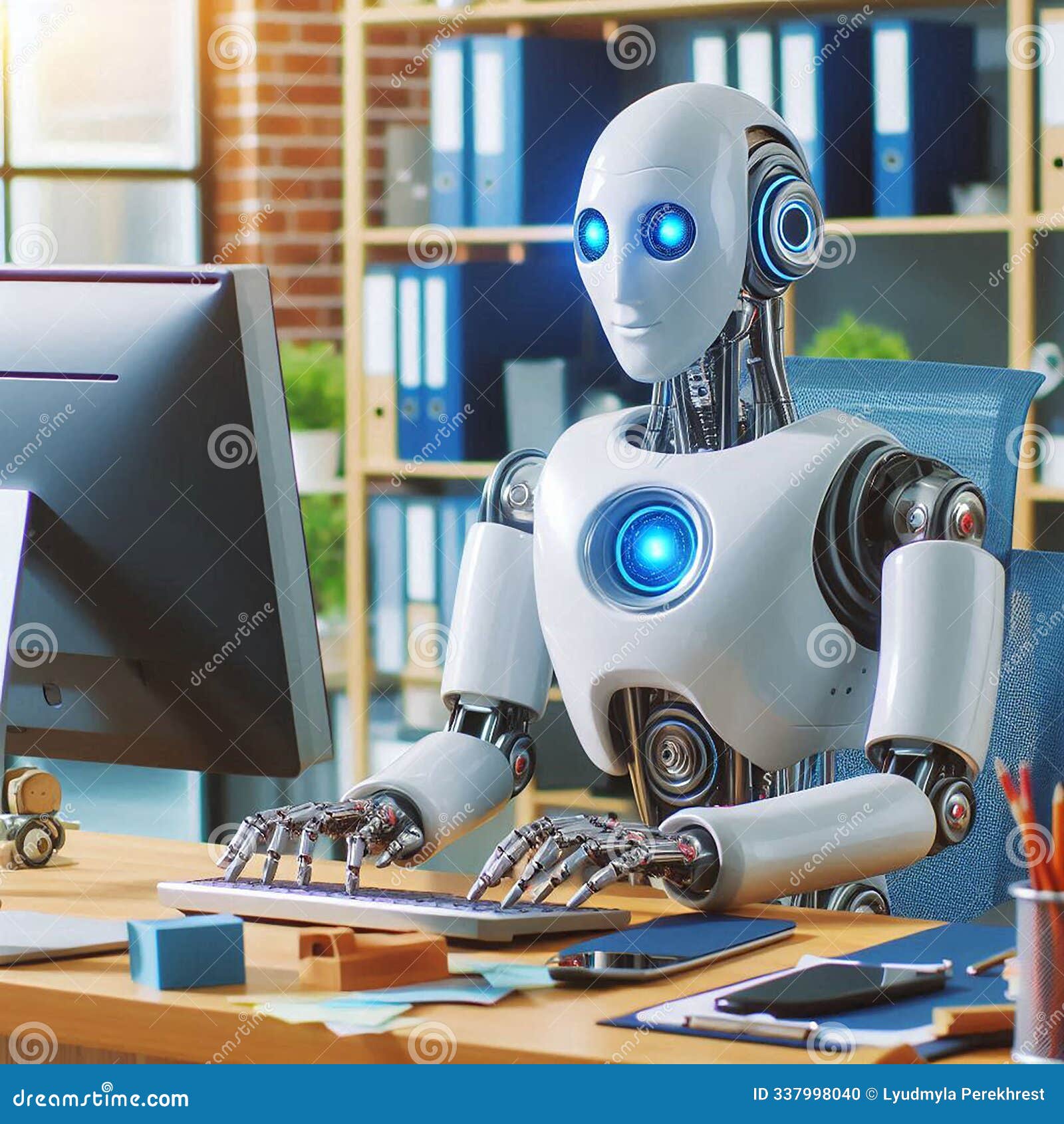 Scientist's Office Interior Design, Dark Wood Finishes, Stock Image ...