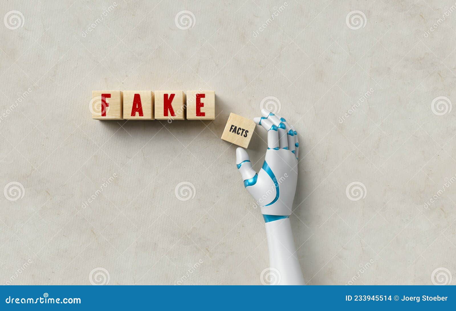 Robot Arm Adding a Cubes with the Message FACTS To Others with the ...