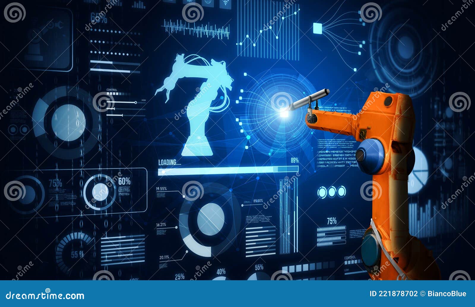 Robot Arm AI Analyzing Mathematics for Mechanized Industry Problem ...