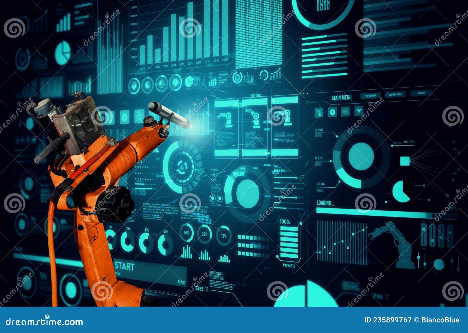 Robot Arm AI Analyzing Mathematics for Mechanized Industry Problem ...