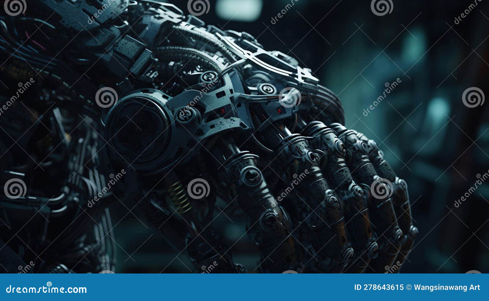 Robot arm , AI Generated stock illustration. Illustration of cyber ...