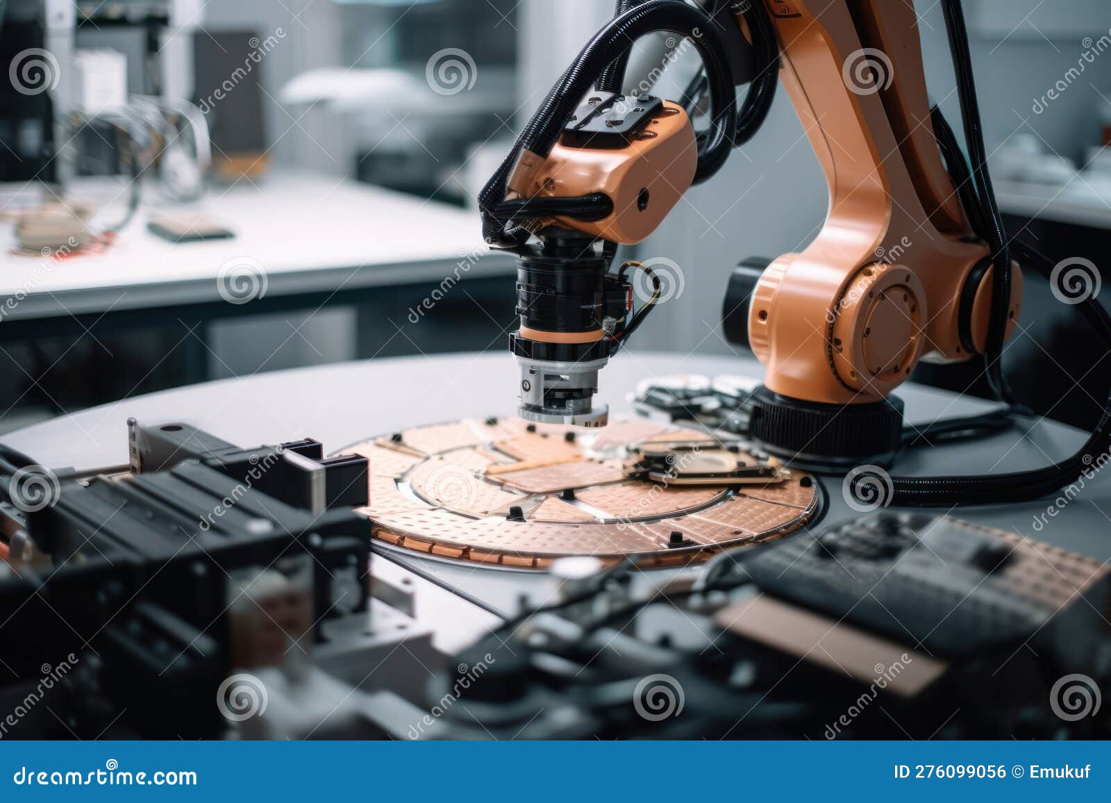 Robot Arm Assembling Circuit Boards Artificial Intelligence Generative ...