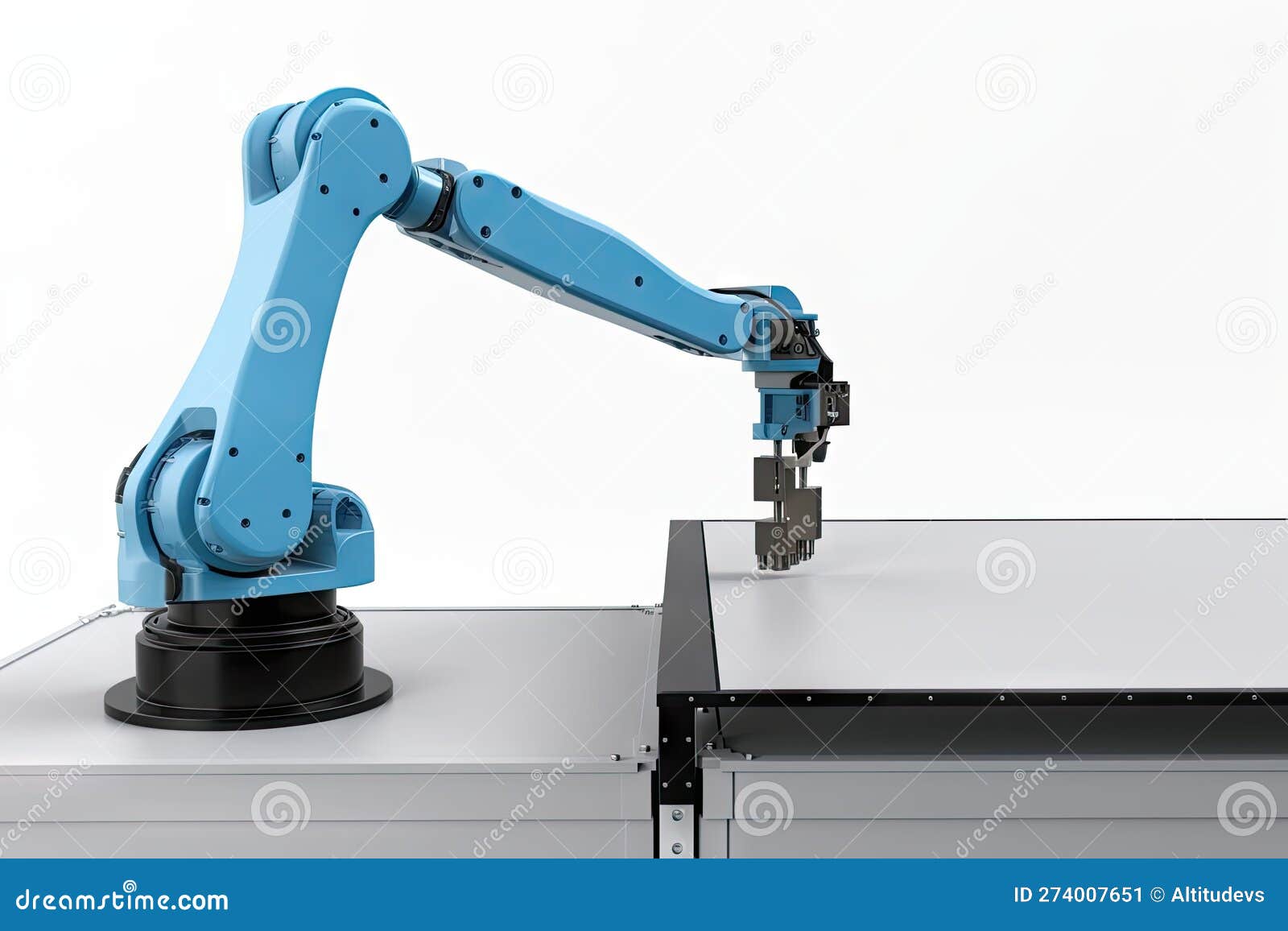 Robot Arm Carrying Component To Workstation for Assembly Stock ...