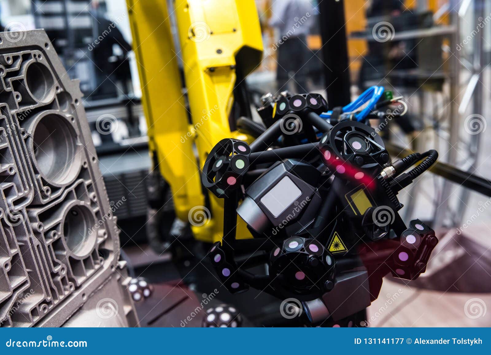 Robot Arm with 3D Scanning System Stock Image - Image of motion ...