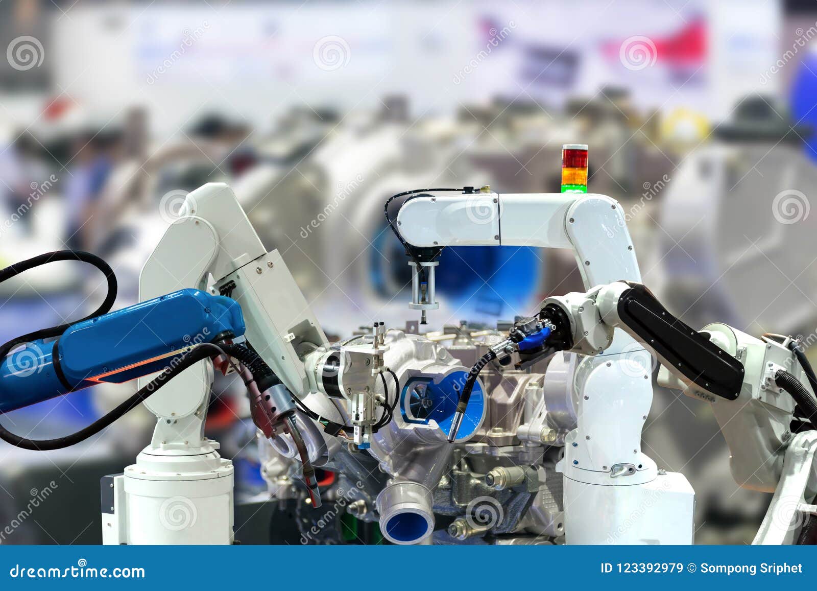 Robot Arm Engine Production Industrial 4.0 Of Things Technology Using ...