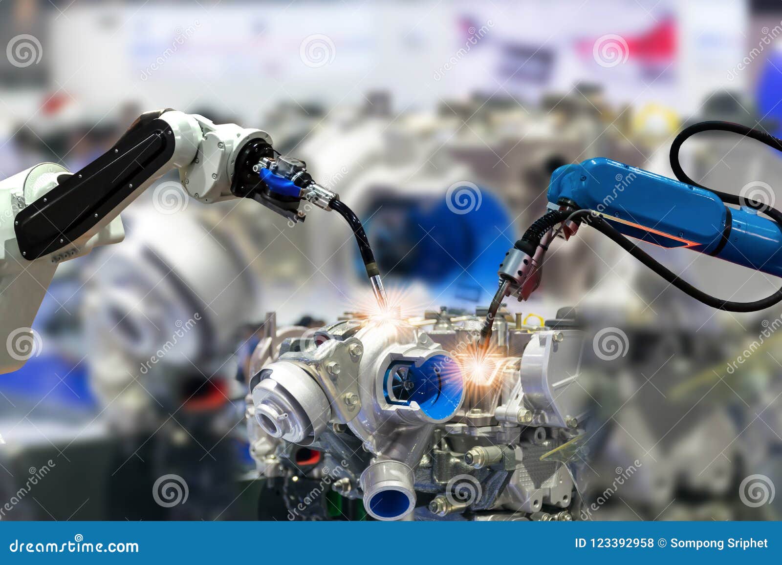 Robot Arm Engine Production Industrial 4.0 of Things Technology Using ...