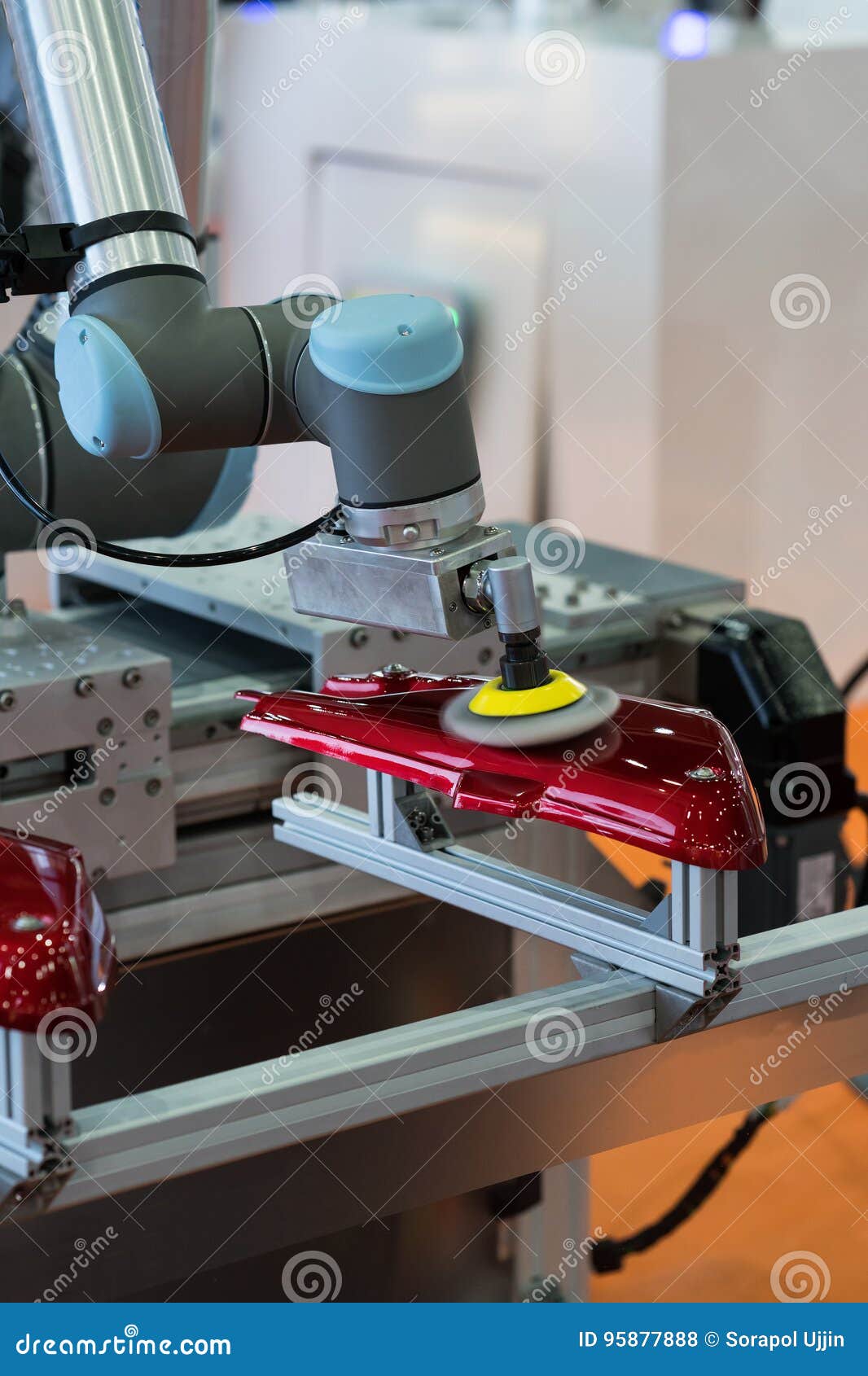 Robot Arm Finishing Automotive Part Surface by Lapping Process F Stock ...
