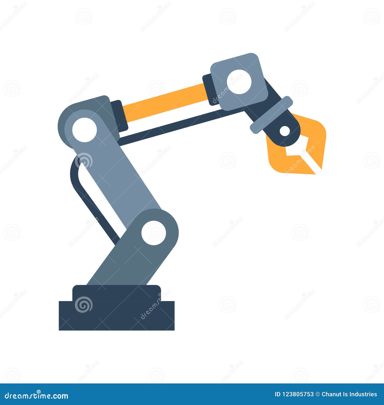 Robot Arm Flat Illustration Stock Vector - Illustration of robot ...