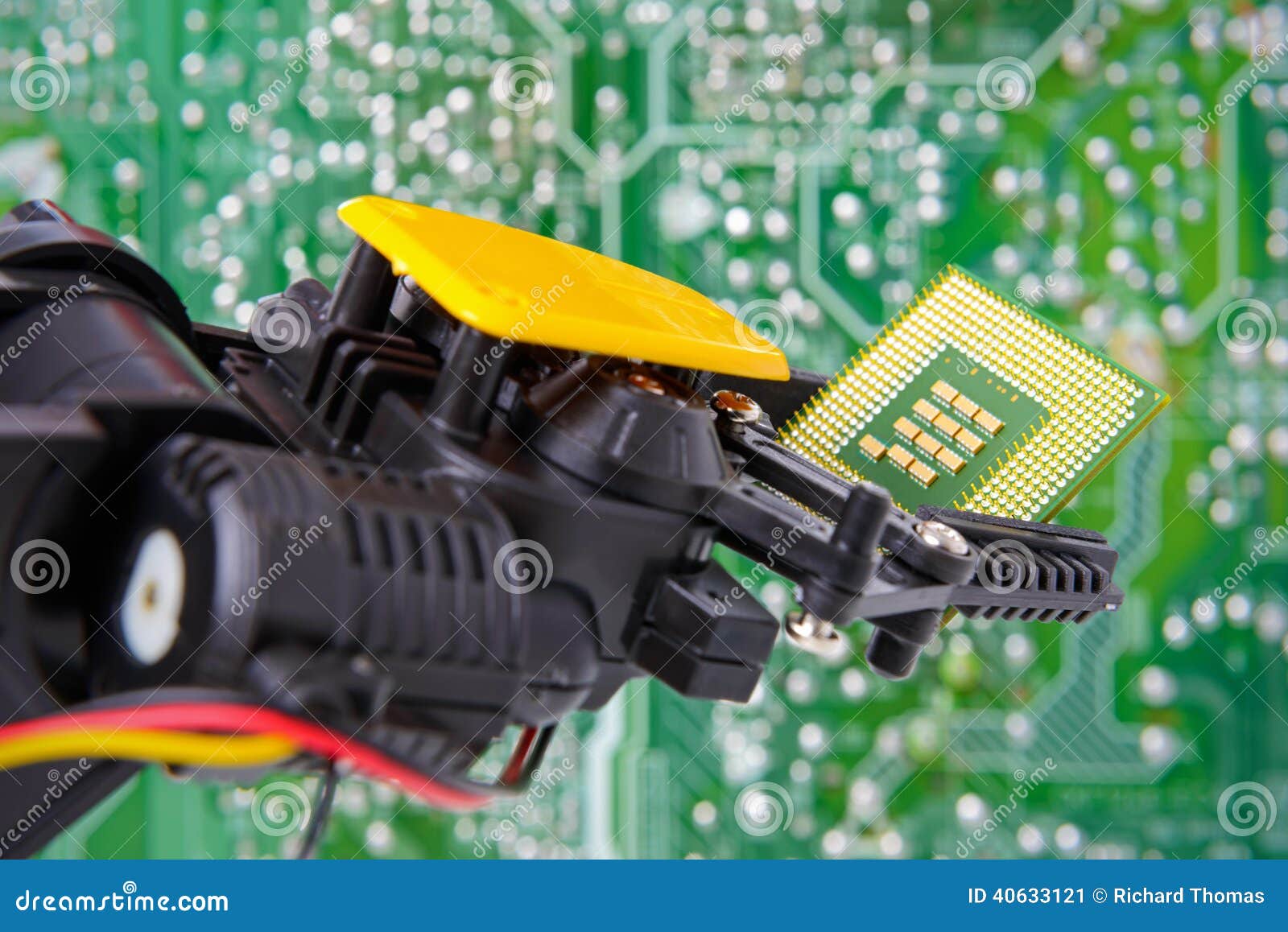 Robot Arm Holding Chip Circuit Board Background Royalty-Free Stock ...