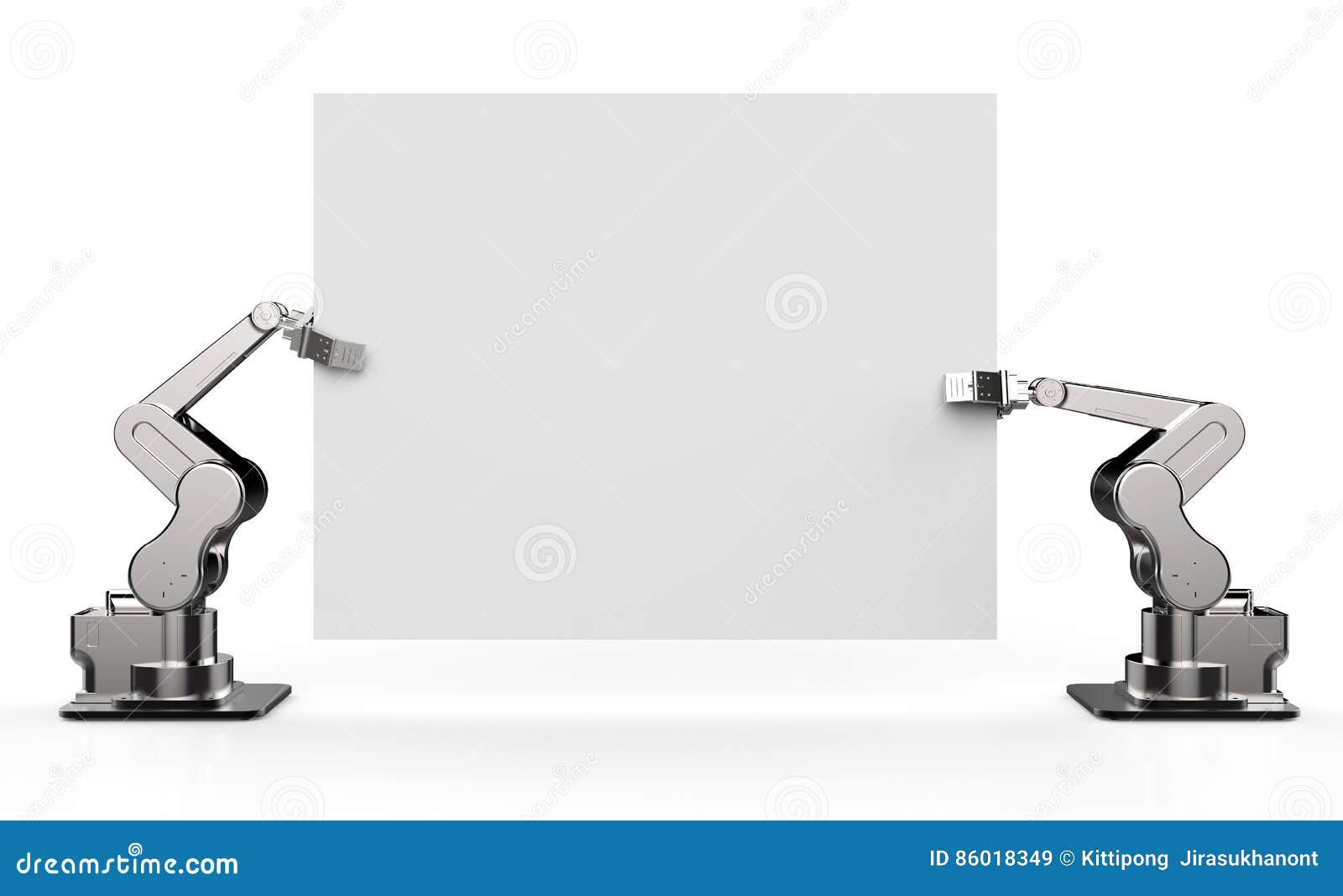 Robot Arm Holding White Blank Paper Stock Illustration - Illustration ...