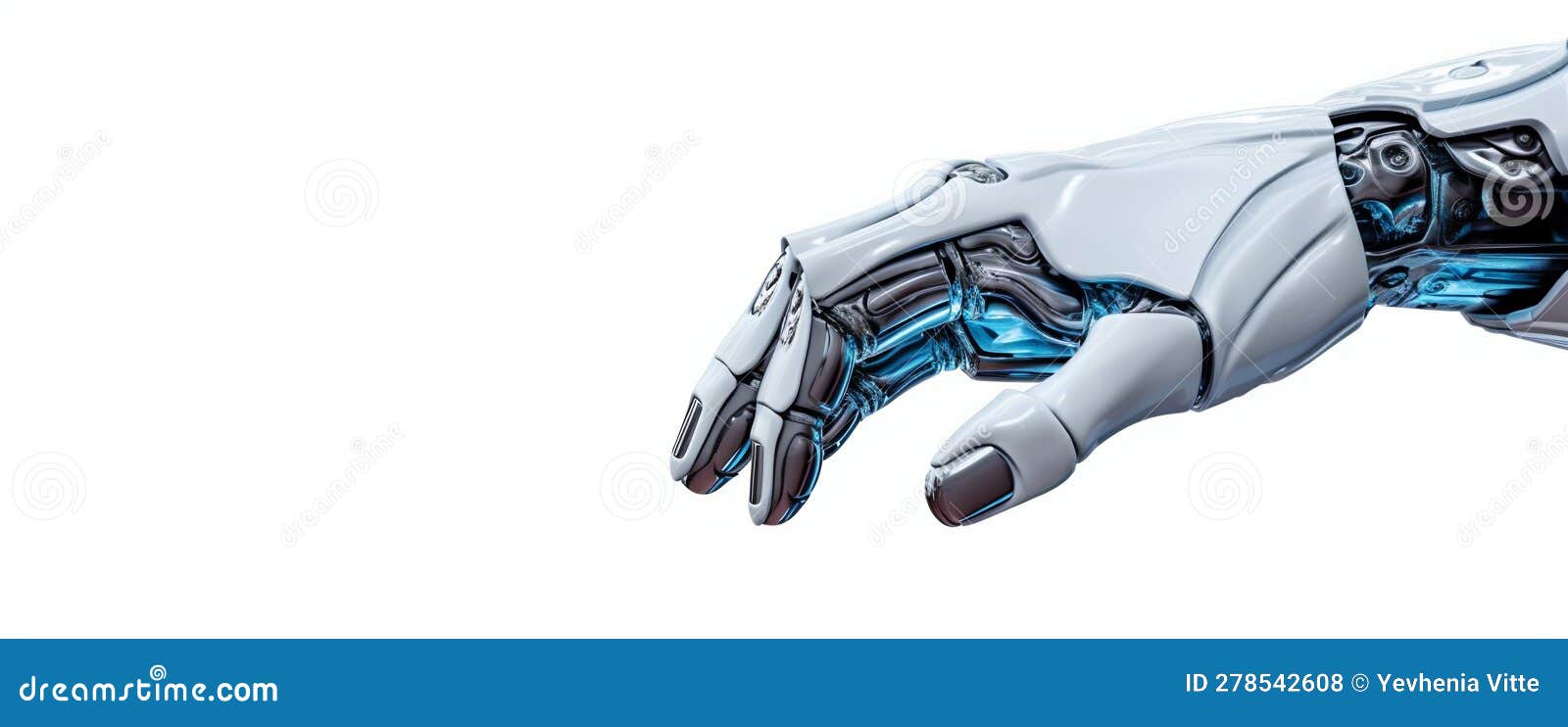 Robot Arm, Isolated on a Blue Background.Generative AI Stock ...